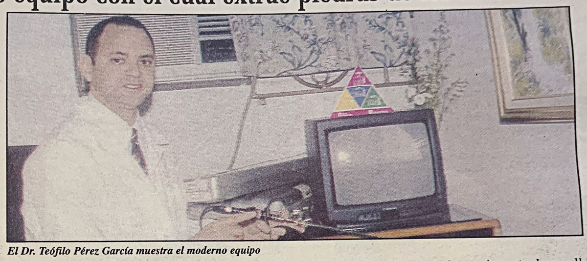 Médico adquiere moderno equipo con el cual extrae piedras de los riñones