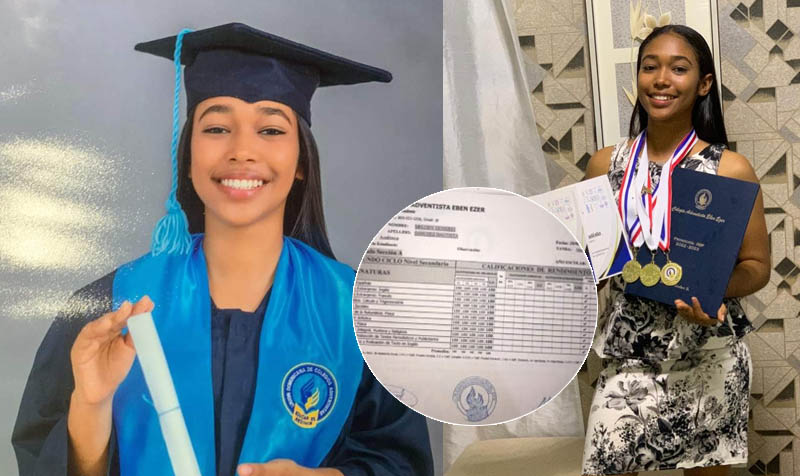 Adolescente se gradúa con máximo honores y saca 100 en todas sus ...