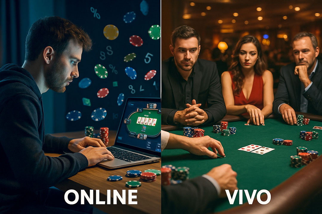 Póker online o en vivo - ¿Mesa virtual o paño verde? Cuál es para vos